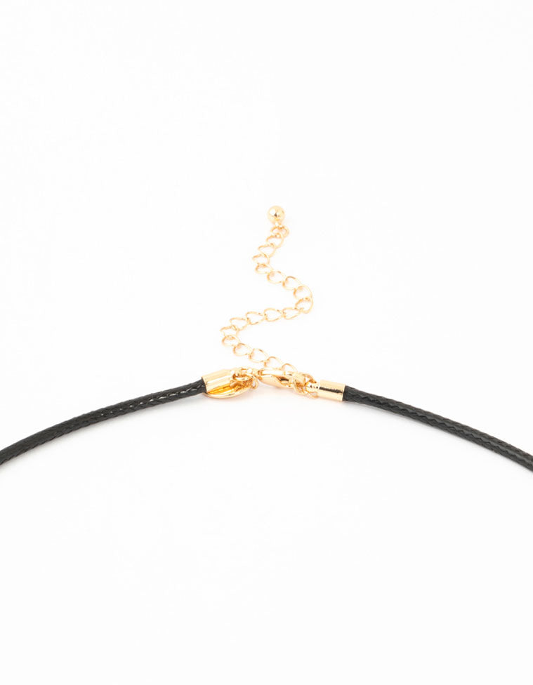 Cord Layered Oval Good Station Necklace - Lovisa