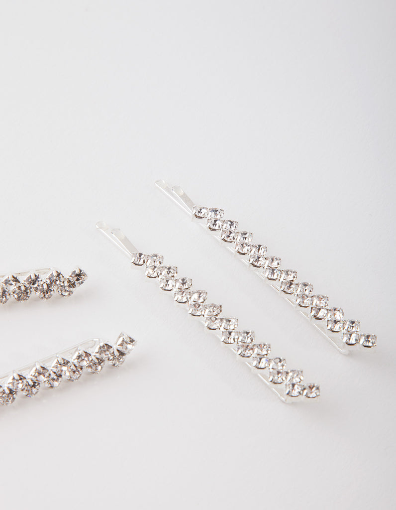 Diamante Zig Zag Pins 4 Pack In Silver | Jewelery | Necklaces | Rings ...