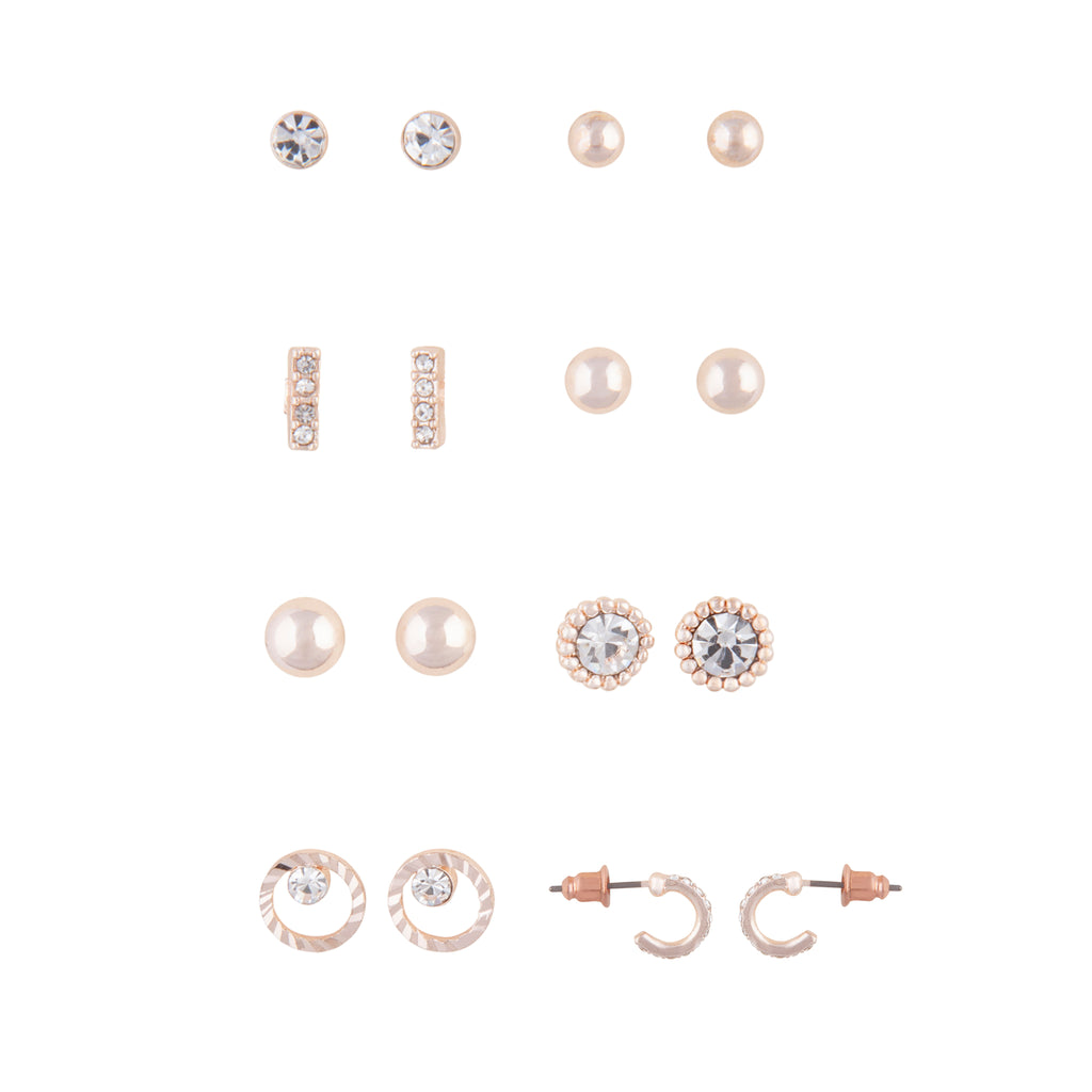 Rose Gold 8 Pack Stud Earring | Jewelery | Necklaces | Rings | Lovisa