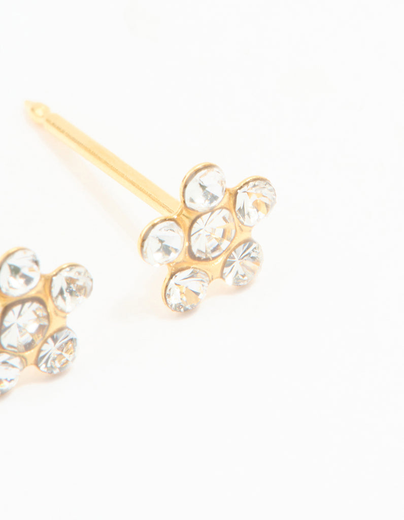 Studex Daisy Crystal 24K Pale Gold Stud - Lovisa
