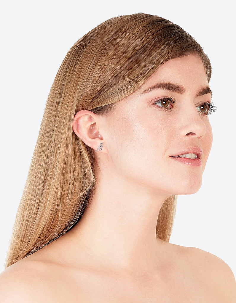 Rhodium T-Rex Stud Earrings | Jewel near me | Jewelery | Lovisa