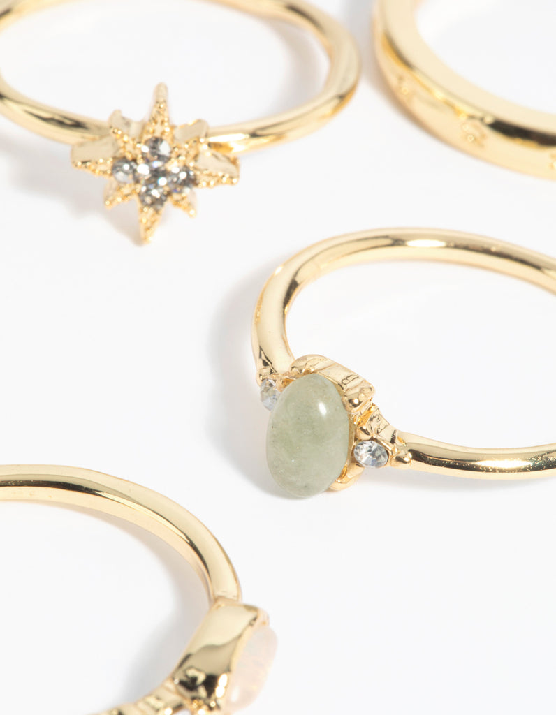 Gold Plated Semi-Precious Stone Ring Pack | Jewel near me | Jewelery ...