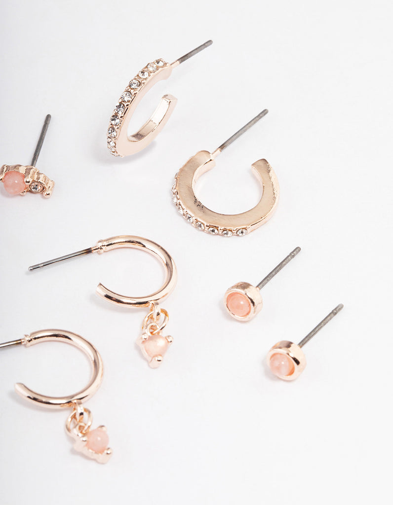 Rose Quartz Diamante Earring Stack Pack - Lovisa