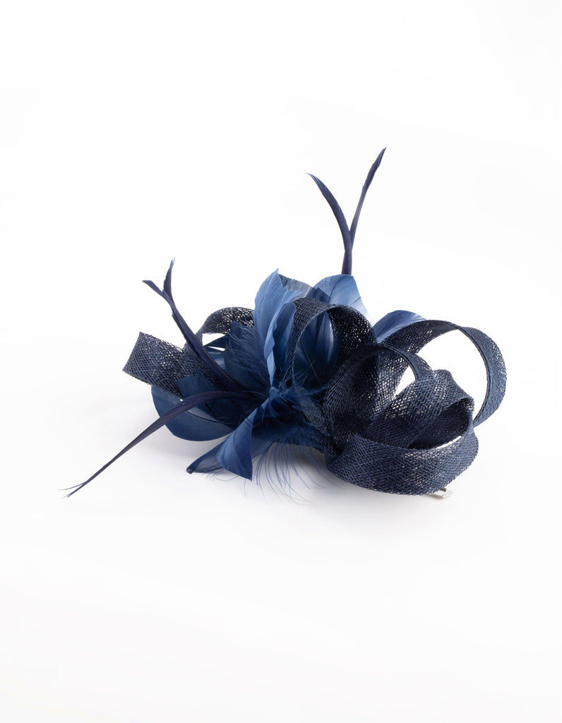 Navy Sinamay Ribbon Box Clip - Lovisa
