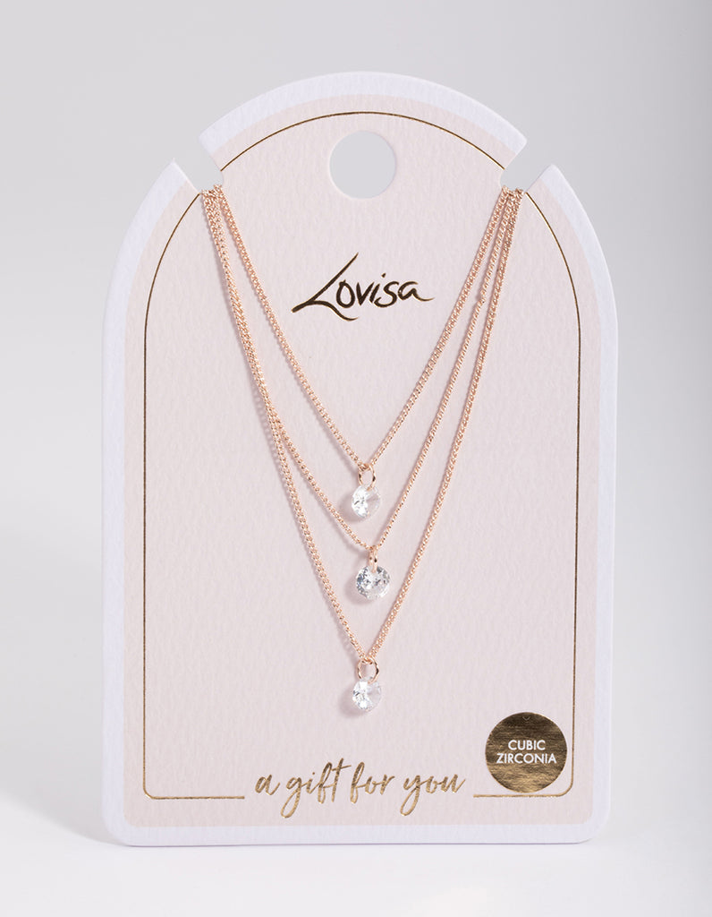 Gold Classic Diamante Layered Chain - Lovisa
