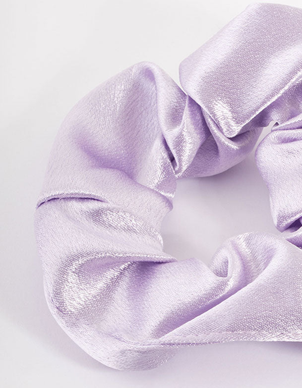 Lilac Fabric Satin Scrunchie - Lovisa