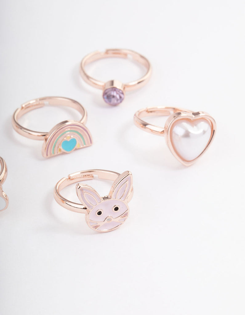 Kids Bunny Bow Ring 6-Pack - Lovisa