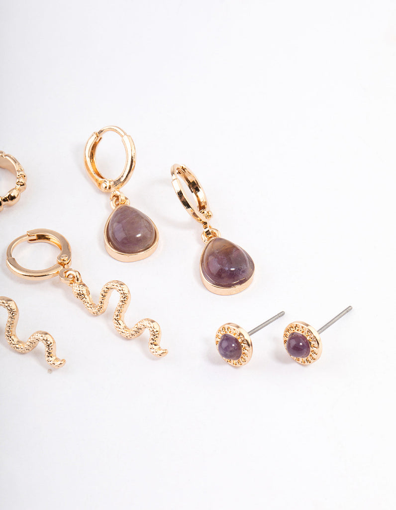 Gold Snake Cuff Stacker Earrings - Lovisa