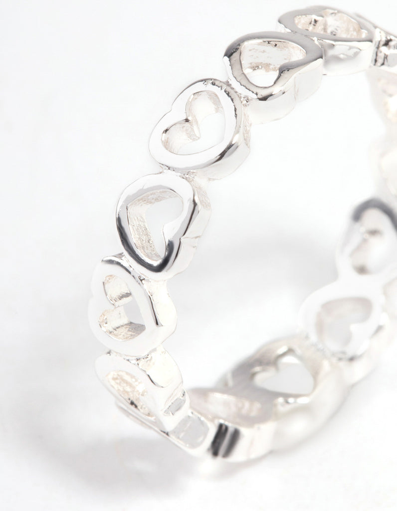 Silver Alternating Heart Ring - Lovisa