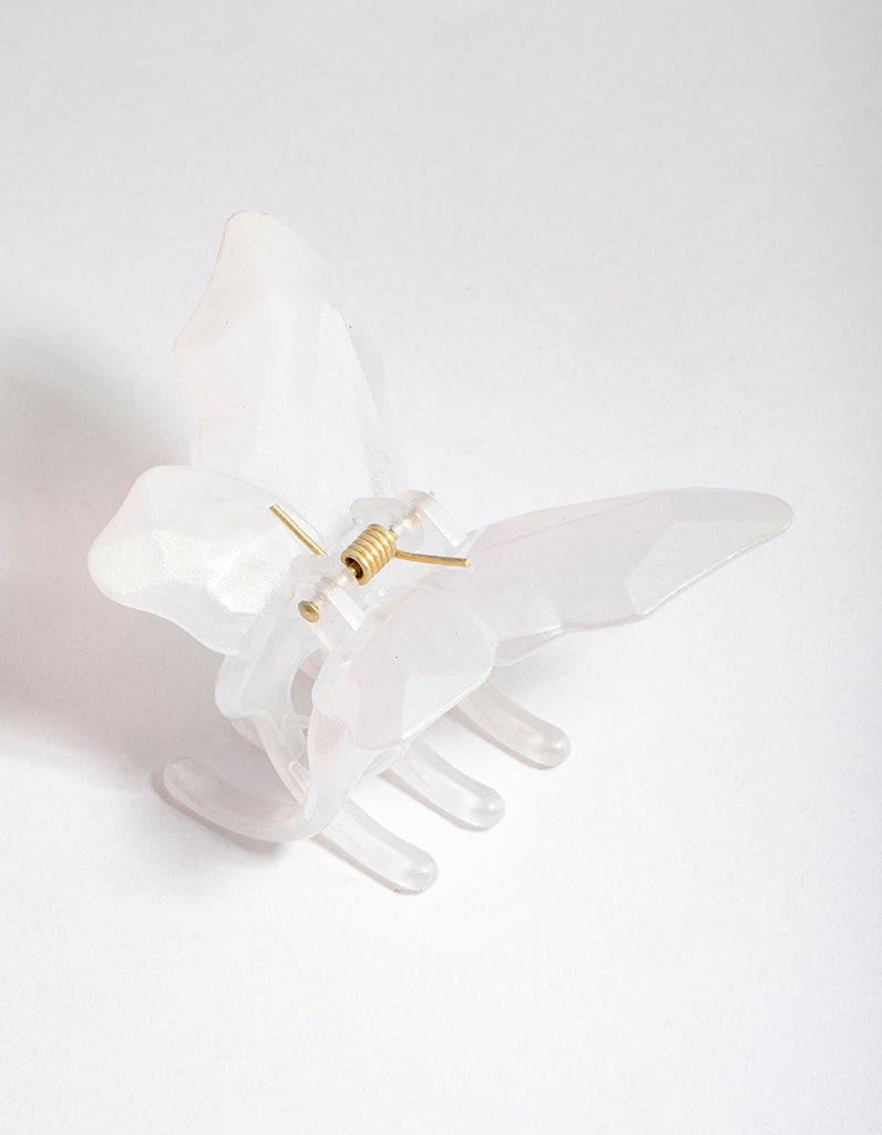 Plastic White Butterfly Claw Clip - Lovisa