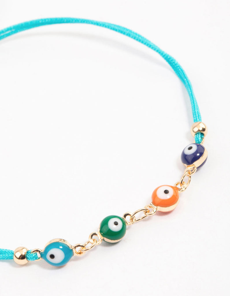 Gold Multi Evil Eye Chain Bracelet - Lovisa