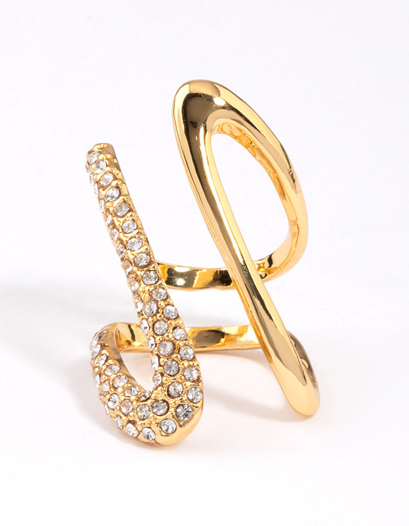 Gold Plated Blingy Split Ring - Lovisa