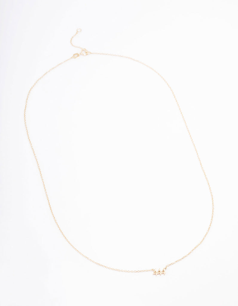 Gold Plated Sterling Silver 444 Angel Number Pendant Necklace - Lovisa