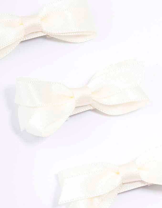 White Mini Hair Bows 5-Pack - Lovisa