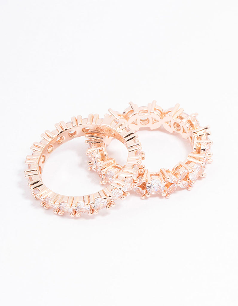 Rose Gold Flower Band Stacking Ring Set - Lovisa