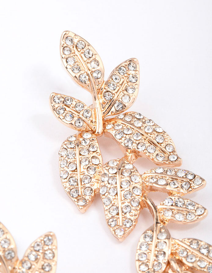 Gold Bling Leaf Drop Earrings - Lovisa