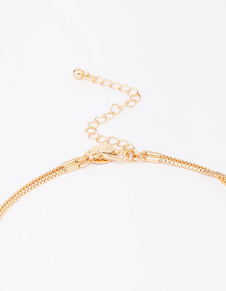 Gold Turquoise Stone Bolo Chain Necklace - Lovisa