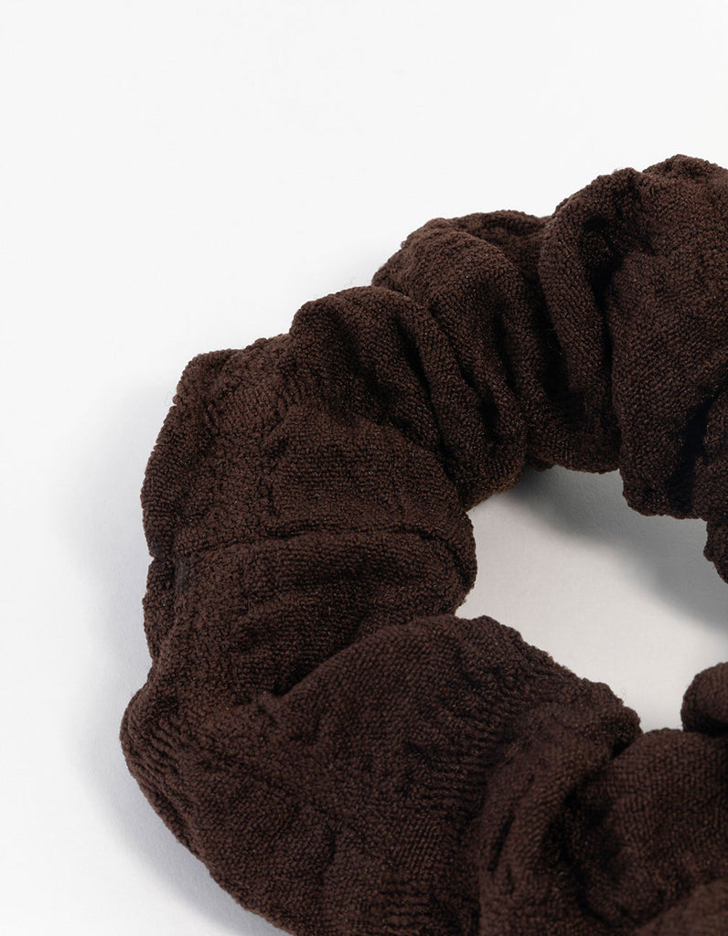 Brown Fabric Seersucker Scrunchie - Lovisa