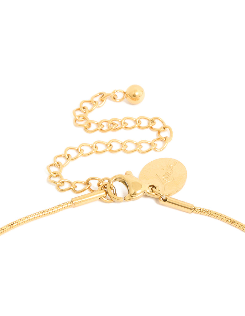 Waterproof Gold Plated Stainless Steel Pull Through Lariat Necklace ...