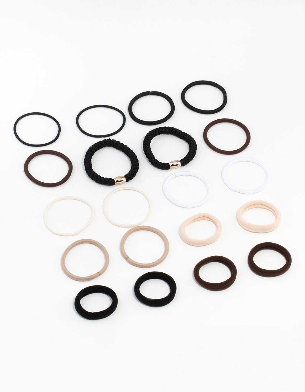 Core Black & Neutral Hair Ties 20-Pack - Lovisa