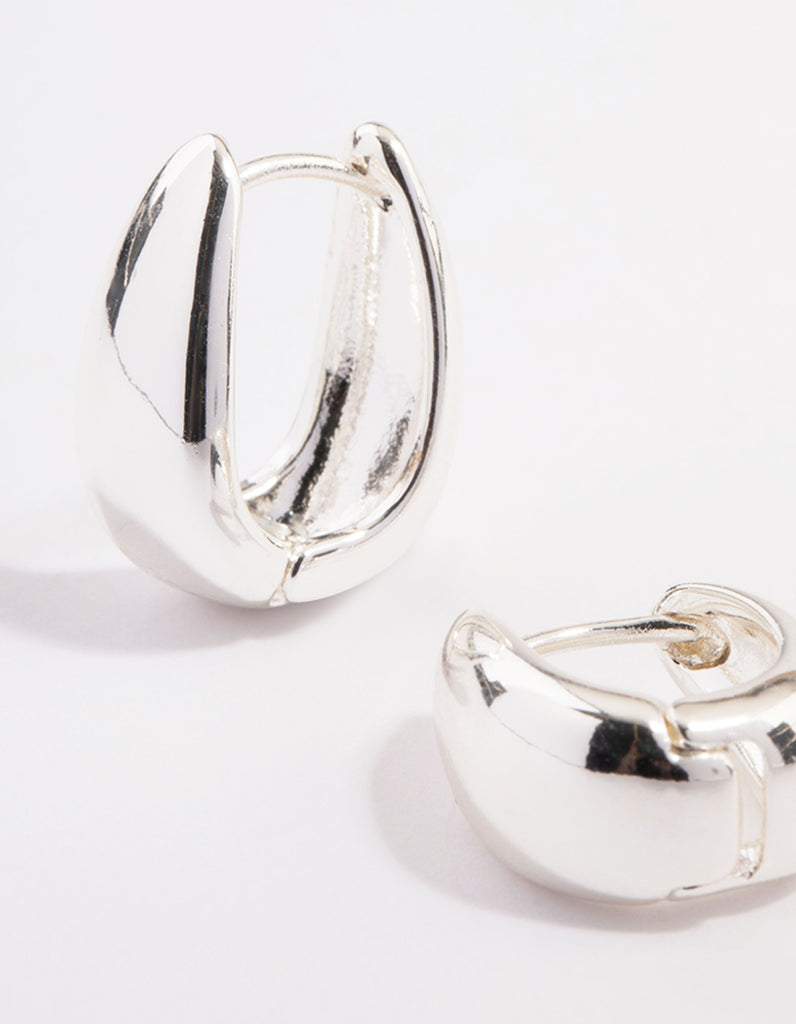 Silver Plated Bold Taper Hoop Earrings - Lovisa