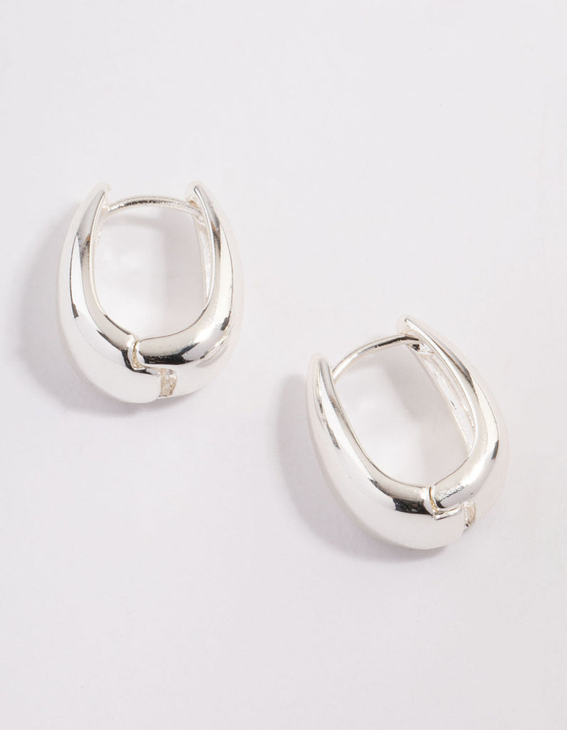 Silver Plated Bold Taper Hoop Earrings - Lovisa