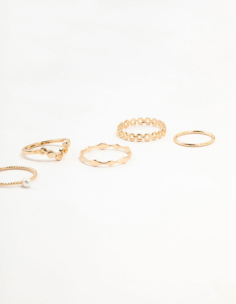 Gold Thin Mixed Stacking Rings 8-Pack - Lovisa