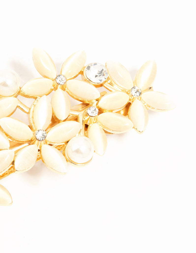 Pearl & Flower Cluster Hair Clip - Lovisa