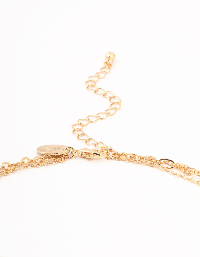 Gold Cross & Coin Layered Necklace - Lovisa
