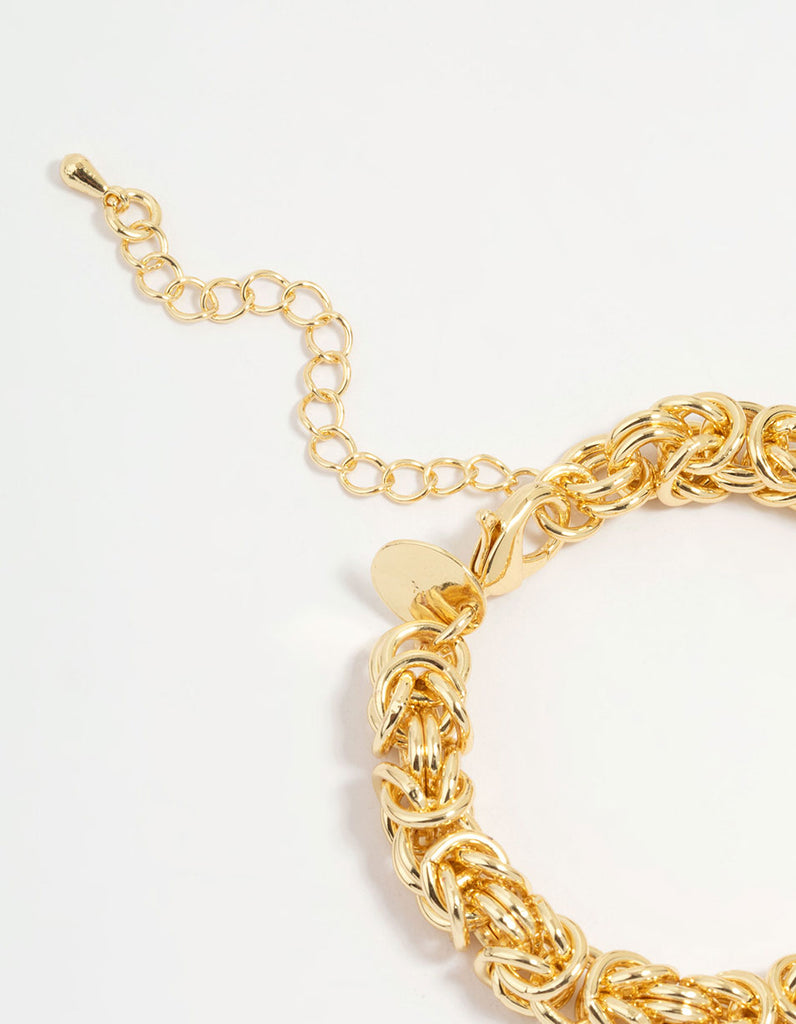 Gold Plated Knotted Cluster Chain Bracelet - Lovisa