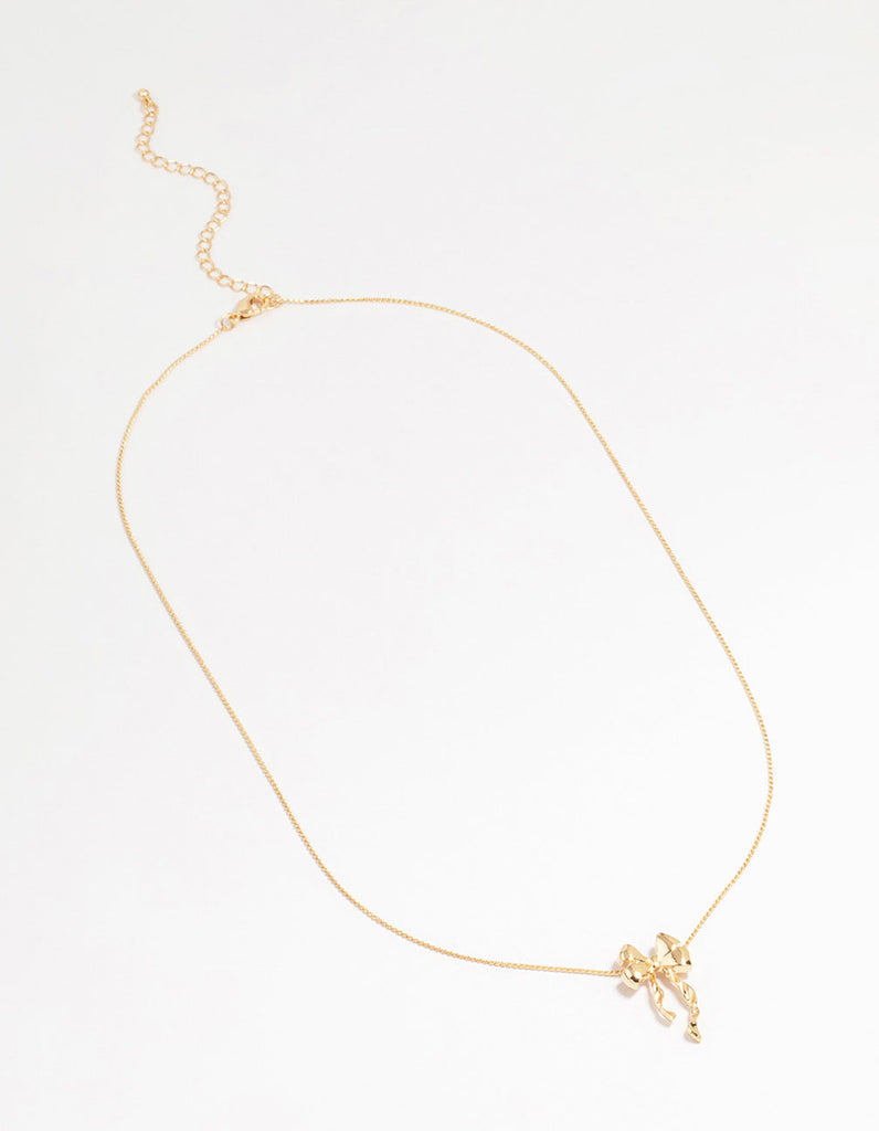 Gold Bow Twirl Pendant Necklace - Lovisa
