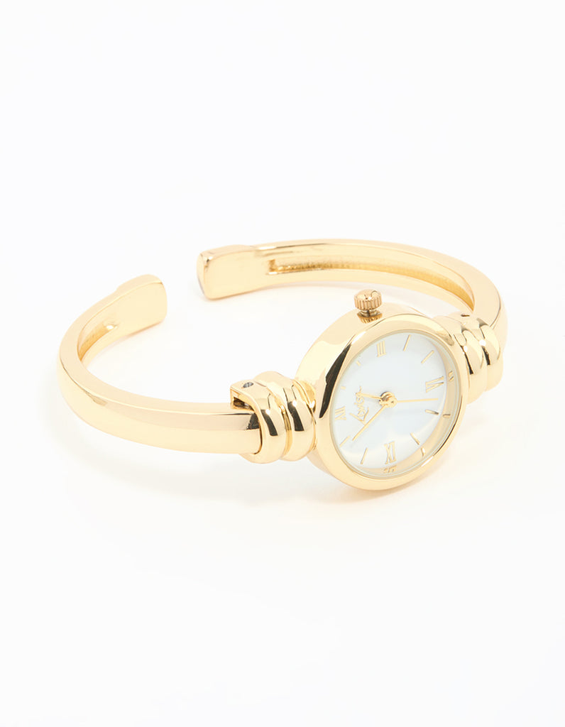 Gold Round Watch Bangle - Lovisa