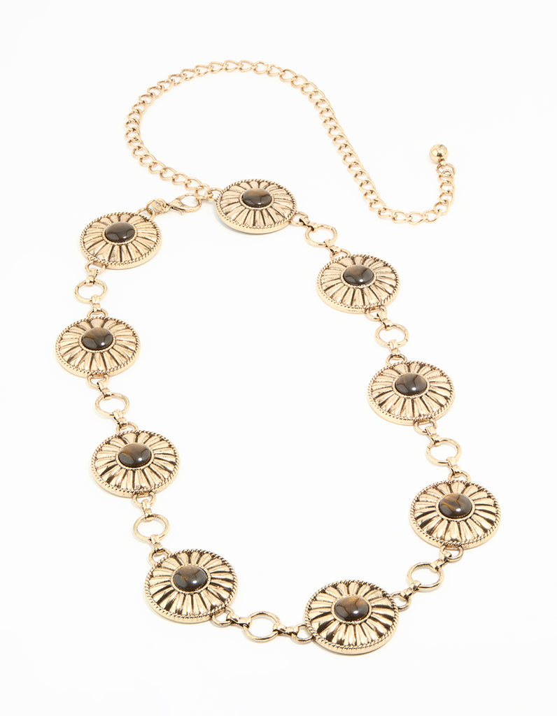 Antique Gold Bohemian Disc Belt - Lovisa