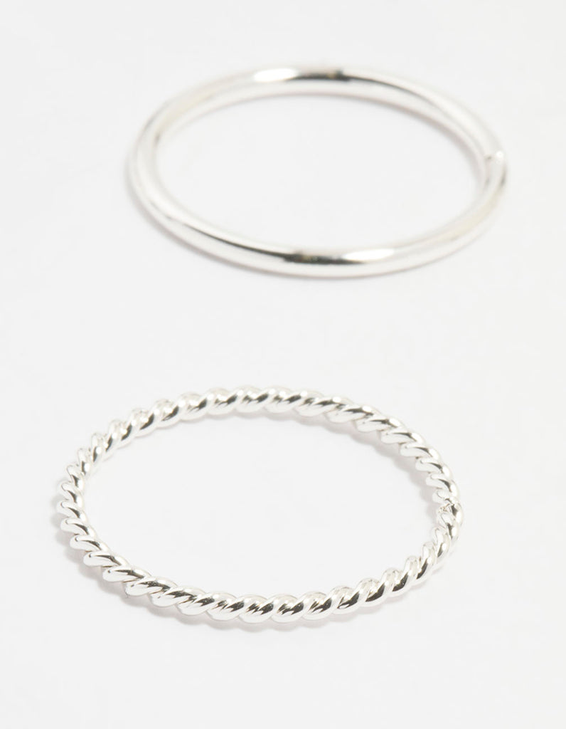 Silver Thick Simple Stacking Rings 12-Pack - Lovisa