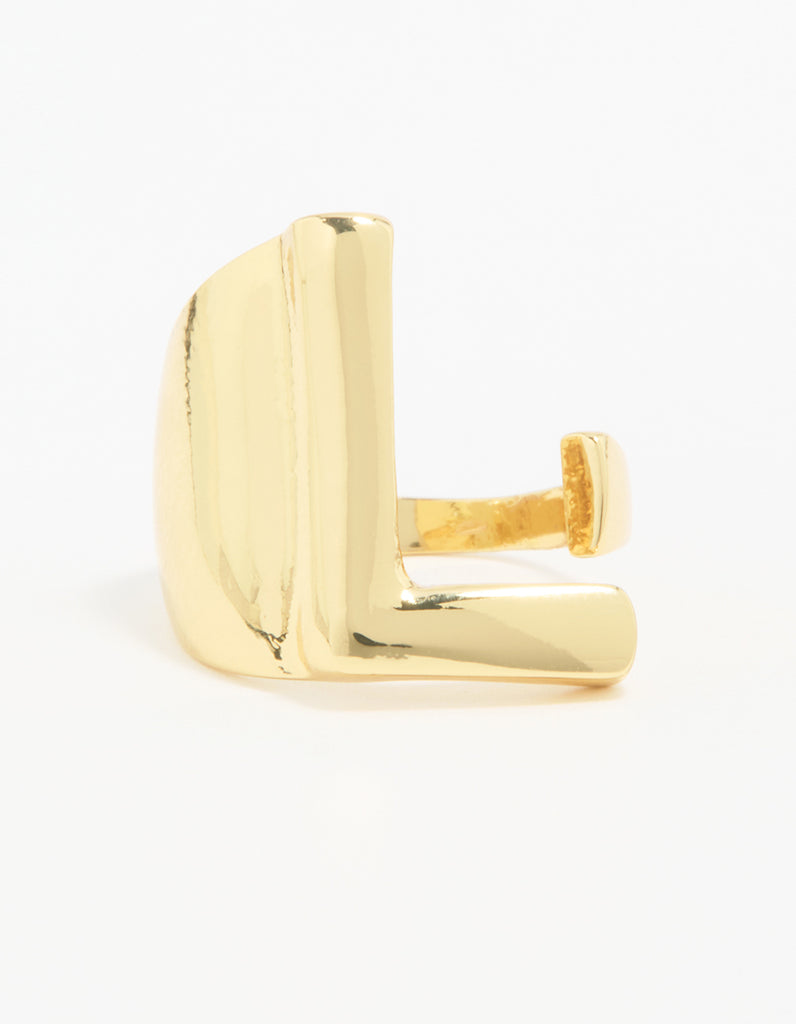 Gold Plated Bubble Letter L Ring - Lovisa