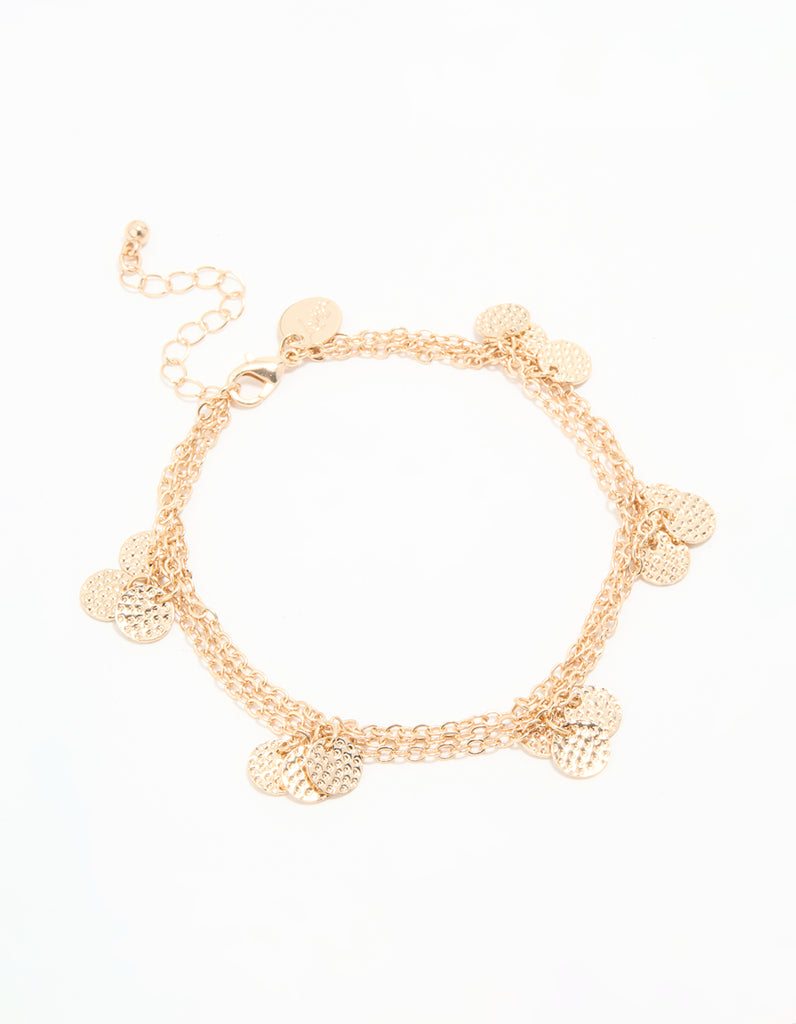 Gold Triple Layered Coin Anklet - Lovisa