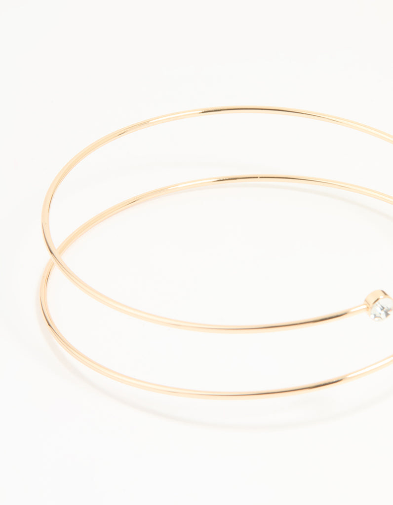 Gold Diamante Wrap Arm Cuff - Lovisa