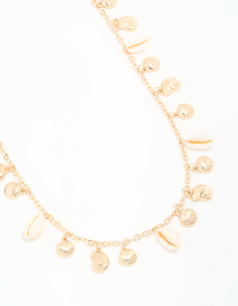 Genuine Shell & Gold Ribbed Shell Waist Chain - Lovisa