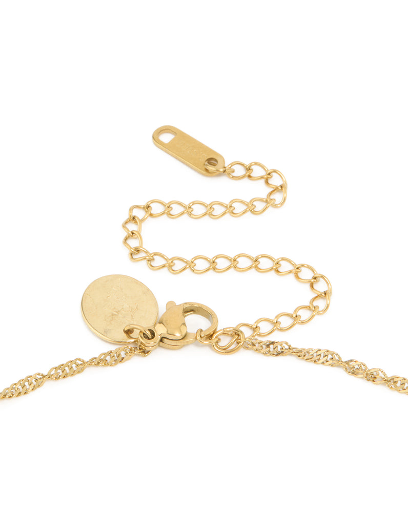 Waterproof Gold Plated Stainless Steel Libra Tab Necklace - Lovisa