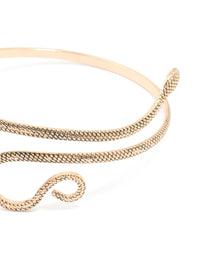 Gold Modern Snake Arm Cuff - Lovisa