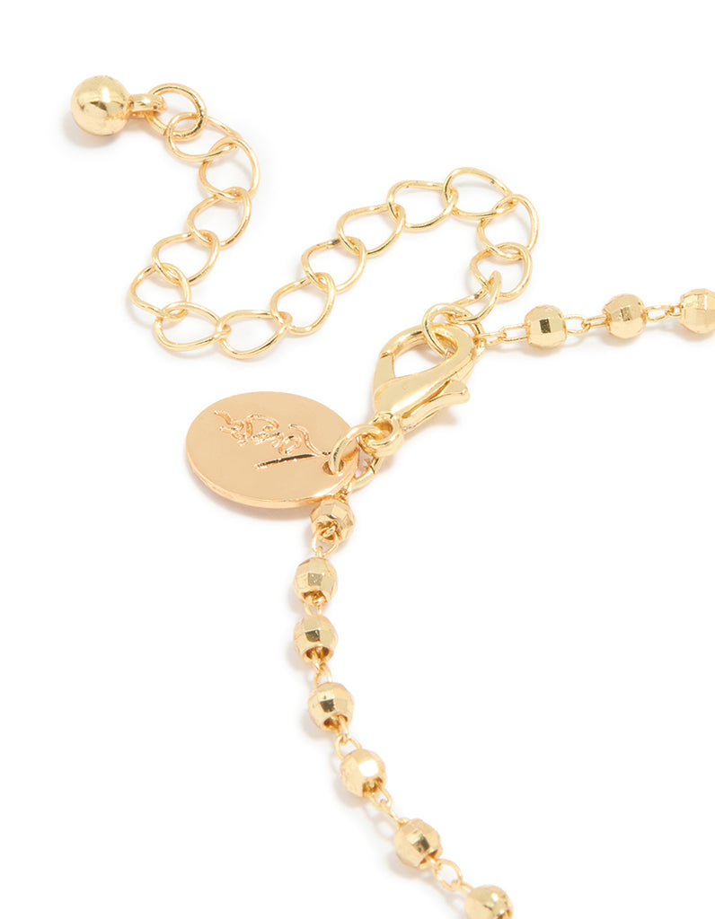 Gold Plated Ball Chain Cross & Mary Bracelet - Lovisa