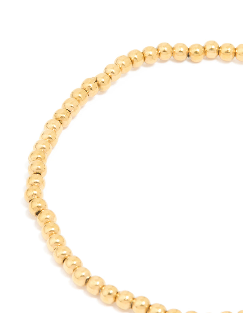 Waterproof Gold Plated Stainless Steel Cubic Zirconia Ball Stretch Bra ...