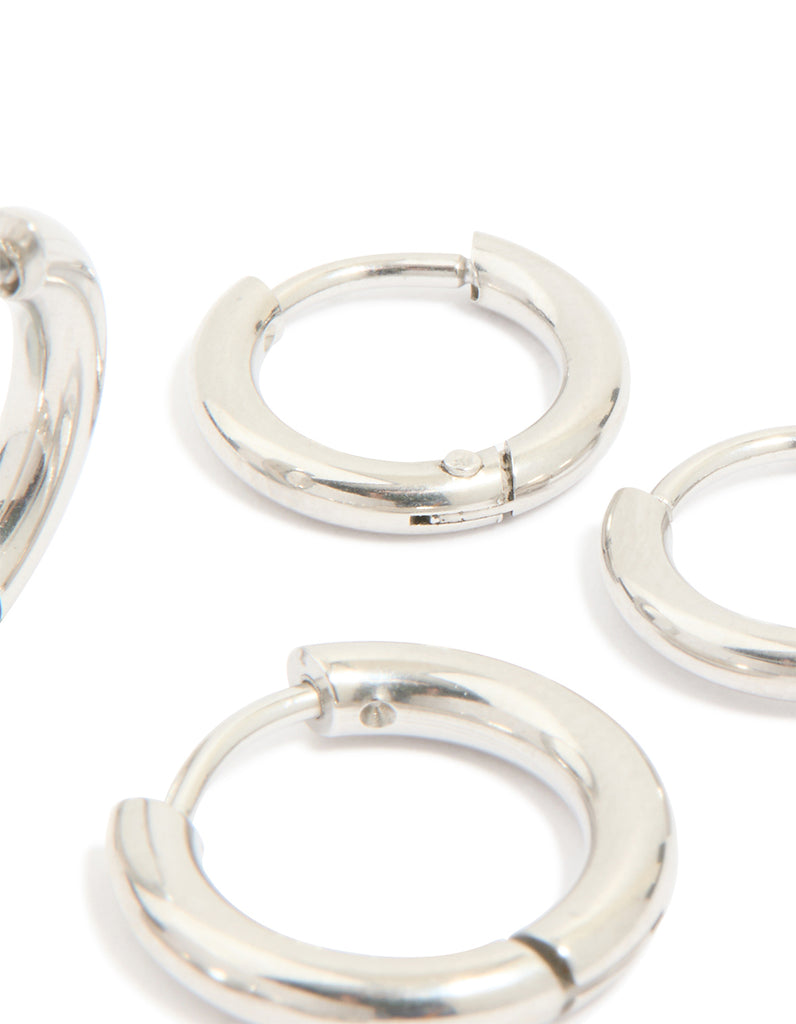 Waterproof Stainless Steel Cubic Zirconia Stacking Earrings 4-Pack - Lovisa