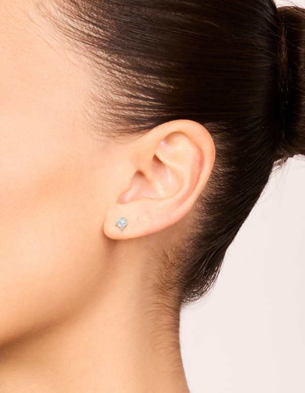 Surgical Steel Cubic Zirconia Flat Back Studs - Lovisa