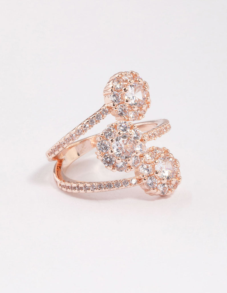Rose Gold Round Triple Tier Ring - Lovisa