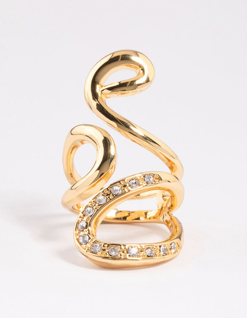 Gold Plated Swirly Wrapped Ring - Lovisa